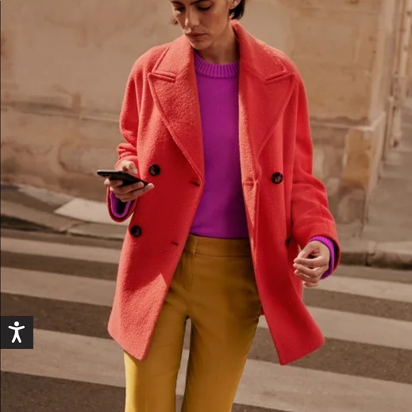 Boden | Jackets & Coats | Boden Textured Wool Car Coat Cherry Red 4 ...